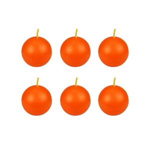 Zest Candle 6-Piece Ball Candles, 3-Inch, Orange