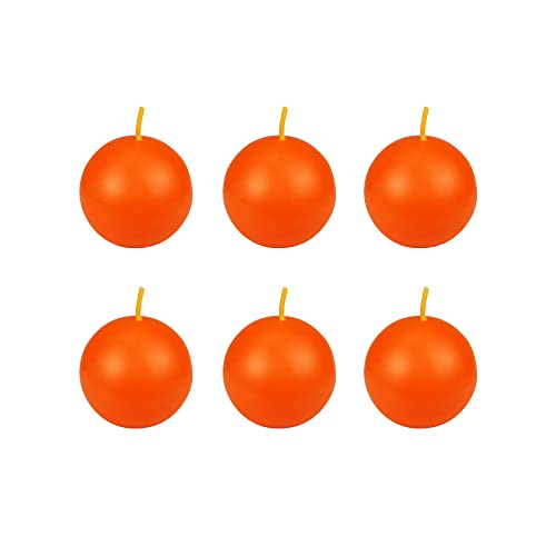 Zest Candle 6-Piece Ball Candles, 3-Inch, Orange