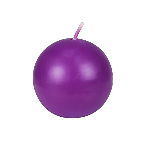 Zest Candle 6-Piece Ball Candles, 3-Inch, Purple