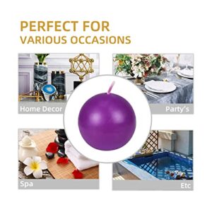 Zest Candle 6-Piece Ball Candles, 3-Inch, Purple