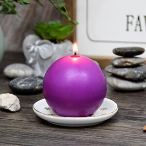 Zest Candle 6-Piece Ball Candles, 3-Inch, Purple