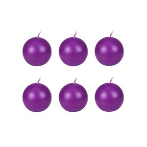 Zest Candle 6-Piece Ball Candles, 3-Inch, Purple