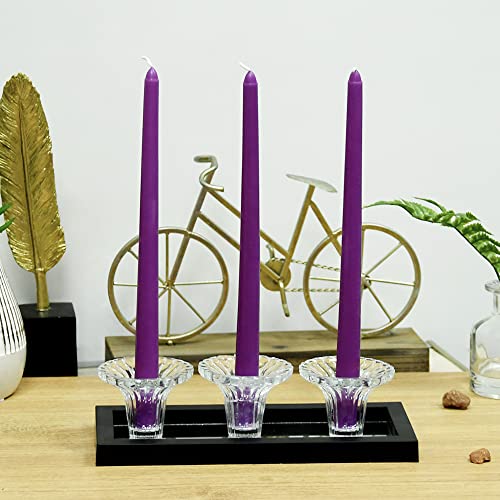 Zest Candle 12-Piece Taper Candles, 12-Inch, Purple