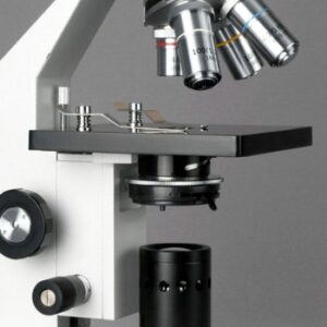 AmScope B100-E 1000X Digital Compound Binocular Microscope, 40X-1000X Magnification, Brightfield, Tungsten Illumination, Abbe Condenser, Plain Stage, Includes 0.3MP Camera and Software