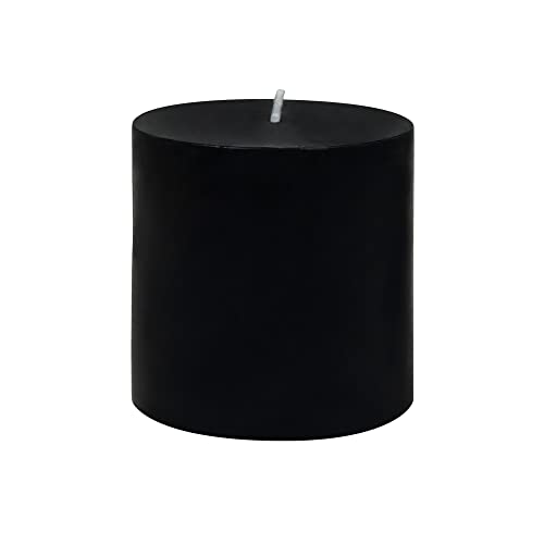 Zest Candle Pillar Candle, 3 by 3-Inch, Black