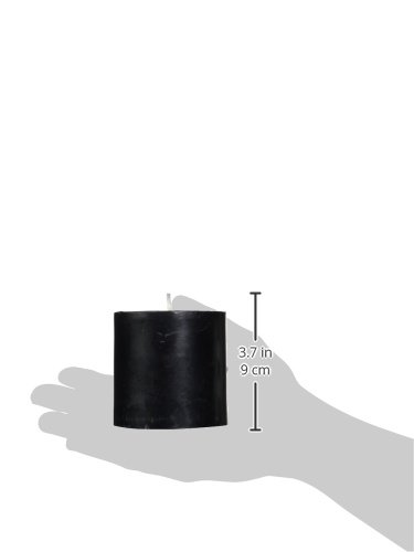 Zest Candle Pillar Candle, 3 by 3-Inch, Black