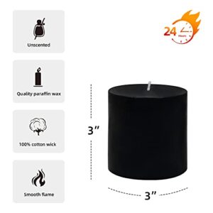 Zest Candle Pillar Candle, 3 by 3-Inch, Black