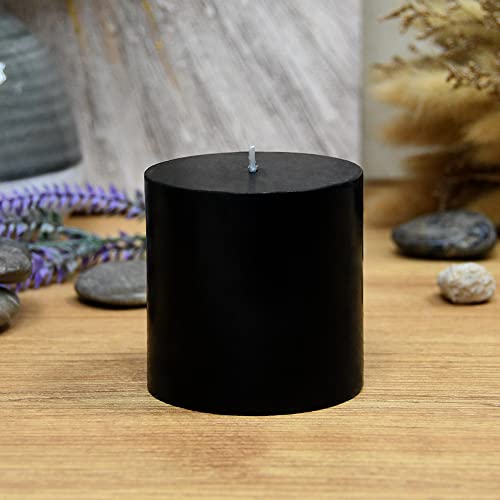 Zest Candle Pillar Candle, 3 by 3-Inch, Black