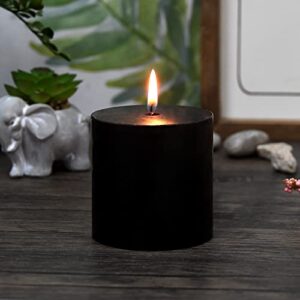 Zest Candle Pillar Candle, 3 by 3-Inch, Black