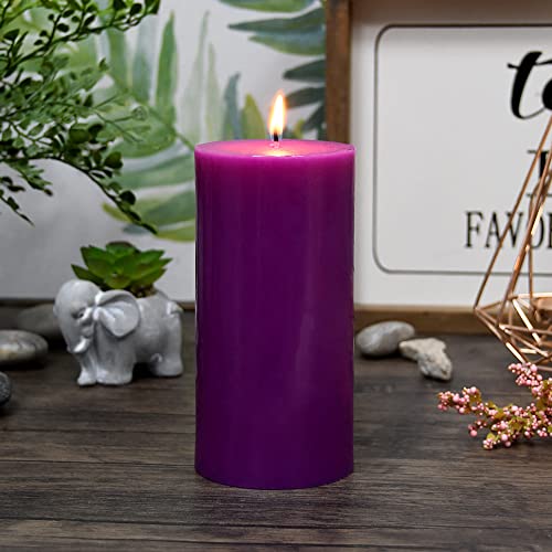 Zest Candle 3" x 6" Purple Pillar Candle, 3" Diameter x 6" H