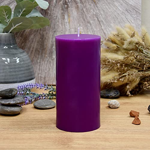 Zest Candle 3" x 6" Purple Pillar Candle, 3" Diameter x 6" H