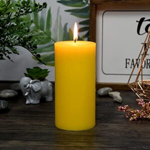 Zest Candle Pillar Candles, 3 by 6-Inch, Yellow Citronella