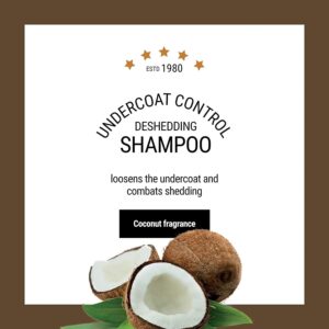 The Coat Handler Undercoat Control deShedding Dog Shampoo, 16 oz - Combats and Reduces Shedding, Undercoat Removal, Omega 3 & 6 Rich, Vitamin E Strengthens The Hair Follicle, Natural Ingredients