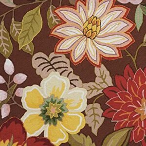 Nourison Fantasy Chocolate 5' x 7'6" Area-Rug, Modern, Floral, Bed Room, Living Room, Dining Room, Kitchen, Easy washing, Non Shedding, (5' x 8')