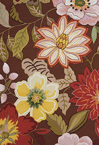 Nourison Fantasy Chocolate 5' x 7'6" Area-Rug, Modern, Floral, Bed Room, Living Room, Dining Room, Kitchen, Easy washing, Non Shedding, (5' x 8')