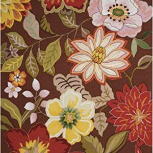 Nourison Fantasy Chocolate 5' x 7'6" Area-Rug, Modern, Floral, Bed Room, Living Room, Dining Room, Kitchen, Easy washing, Non Shedding, (5' x 8')