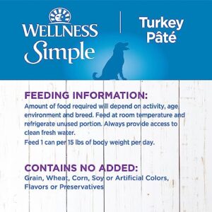 Wellness Simple Natural Wet Canned Limited Ingredient Dog Food, Turkey & Potato, 12.5-Ounce Can (Pack of 12)