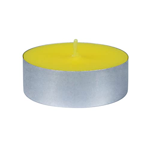 Zest Candle 12-Piece Tin Cups Tealight Candles, Mega Oversized Yellow s