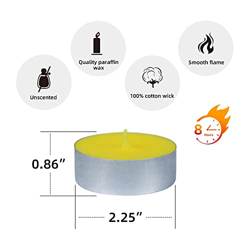 Zest Candle 12-Piece Tin Cups Tealight Candles, Mega Oversized Yellow s