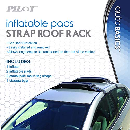 Pilot CG-30 2 Strap Roof Rack with Inflatable Pads - 45 Lb. Load Limit - Car Roof Protection against Deep Paint Scratches and Dings