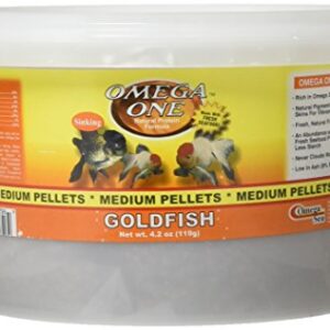 Omega One Goldfish Pellets, Sinking, 4mm Medium Pellets, 2.75 lb Bucket