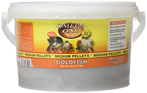 Omega One Goldfish Pellets, Sinking, 4mm Medium Pellets, 2.75 lb Bucket