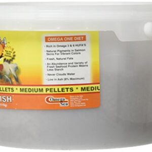 Omega One Goldfish Pellets, Sinking, 4mm Medium Pellets, 2.75 lb Bucket