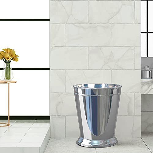 nu steel Timeless Polished Stainless Steel Wastebasket, 9-Quart