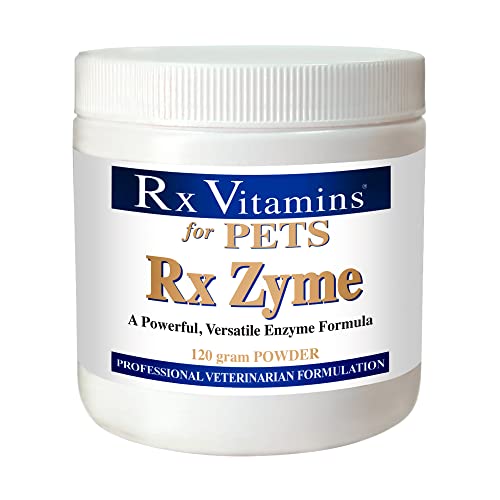 Rx Vitamins for Pets Rx Zyme for Dogs & Cats - Help Gastrointestinal Discomfort - Add to Food - 120g Powder