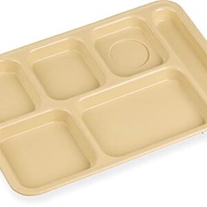 Carlisle FoodService Products / Brands-P614R25 Rectangular Tray w/ (6) Compartments, Polypropylene, Tan , 10" x 14