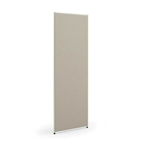 hon verse panel , 72"h x 48"w , light gray finish , gray fabric