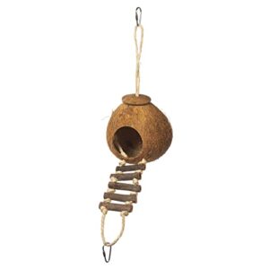 prevue hendryx 62801 naturals coco hideaway with ladder bird toy,1 count (pack of 1)