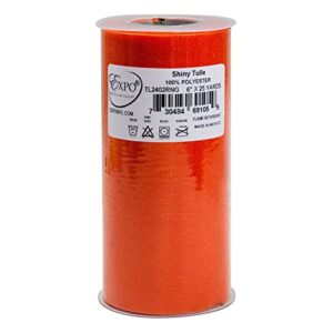 expo shiny tulle spool of 25-yard, orange