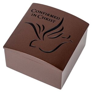 roman giftware inc, sacrements, confirmation, 2" h confirmation bronze box,religious, inspirational, durable (2x3x3)