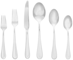 ginkgo international corrie 42-piece stainless steel flatware place setting, service for 8 plus 2-piece hostess set