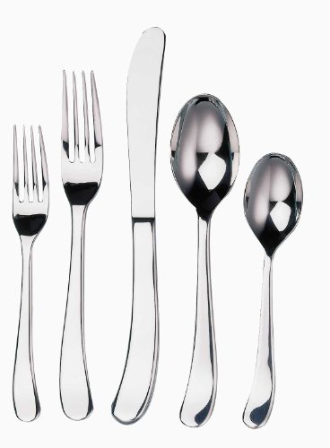 Ginkgo International Sea Drift 42-Piece Stainless Steel Flatware Place Setting, Service for 8 Plus 2-Piece Hostess Set