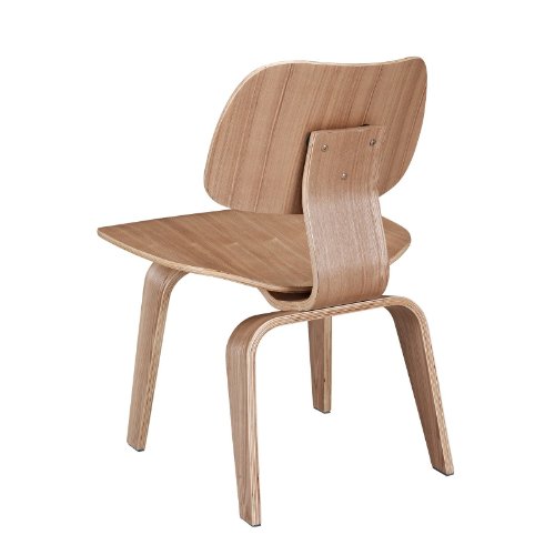 Modway Fathom Mid-Century Modern Molded Plywood Kitchen and Dining Room Chair in Natural