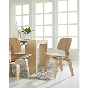 Modway Fathom Mid-Century Modern Molded Plywood Kitchen and Dining Room Chair in Natural