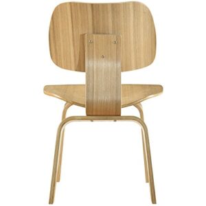 Modway Fathom Mid-Century Modern Molded Plywood Kitchen and Dining Room Chair in Natural