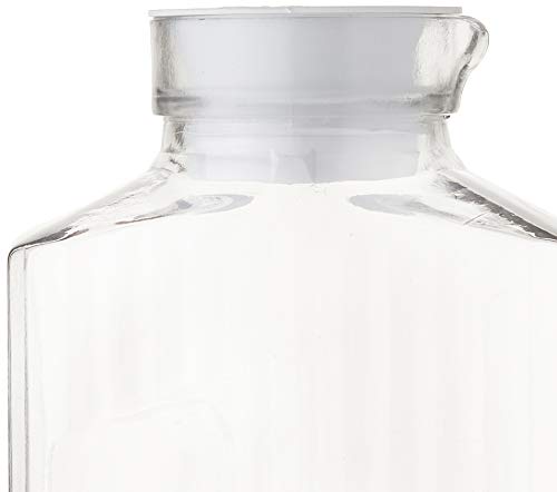 Anchor Hocking Glass Bistro Pitcher with White Stopper, 64-Ounce, Clear