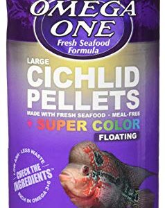 Omega One Super Color Floating Cichlid Pellets, Large, 6 oz x1