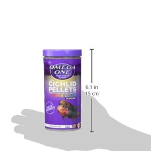 Omega One Super Color Floating Cichlid Pellets, Large, 6 oz x1