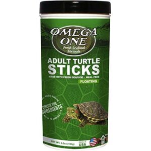 omega one adult turtle sticks specially formulated diet, 6.5 ounces per container