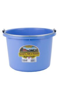 miller manufacturing p8berryblue plastic round back bucket for horses, 8-quart