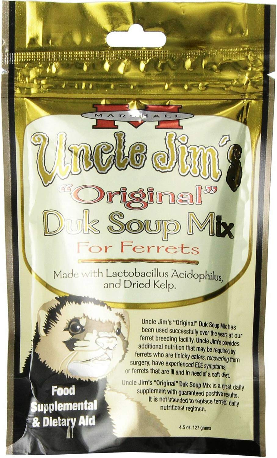 Marshall Uncle Jim's Original Duk Soup Mix for Ferrets 4.5oz. (Pack of 12)