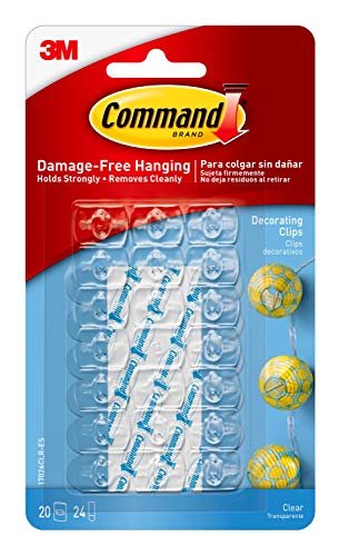 Command 17026CLR B007RKFCFY Decorative Replacement Strip, Mini, 1/2 Lb, Rubber Resin Adhesive, Paper Liner, 120 Clips, Clear, Count