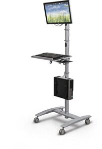 balt 27614 beta sit stand mobile workstation cart, 67" h x 32" w x 33" d