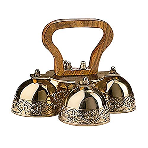 4-bell Embossed Brass Altar Bells