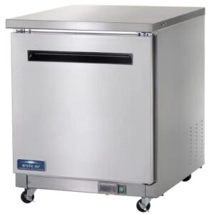 arctic air auc27f 27" single door work top undercounter freezer, 6.5 cubic feet, stainless steel, 115v