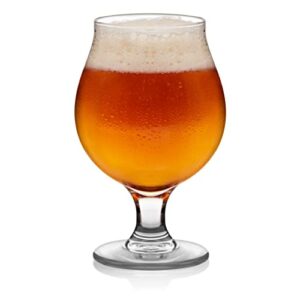 libbey craft brews classic belgian beer glasses, 16-ounce, set of 4